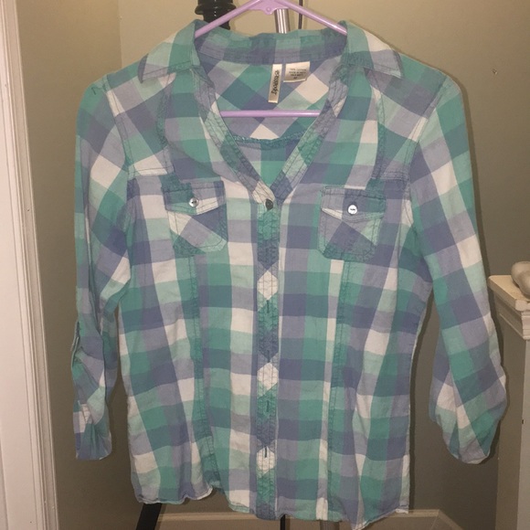 Passport | Tops | Passport Pastel Plaidcheckered Cotton Top | Poshmark